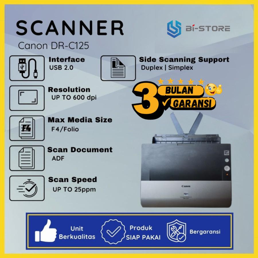 Scanner Folio Canon DR-C125 Bisa Scan Kertas Ukuran Legal Folio F4 ...