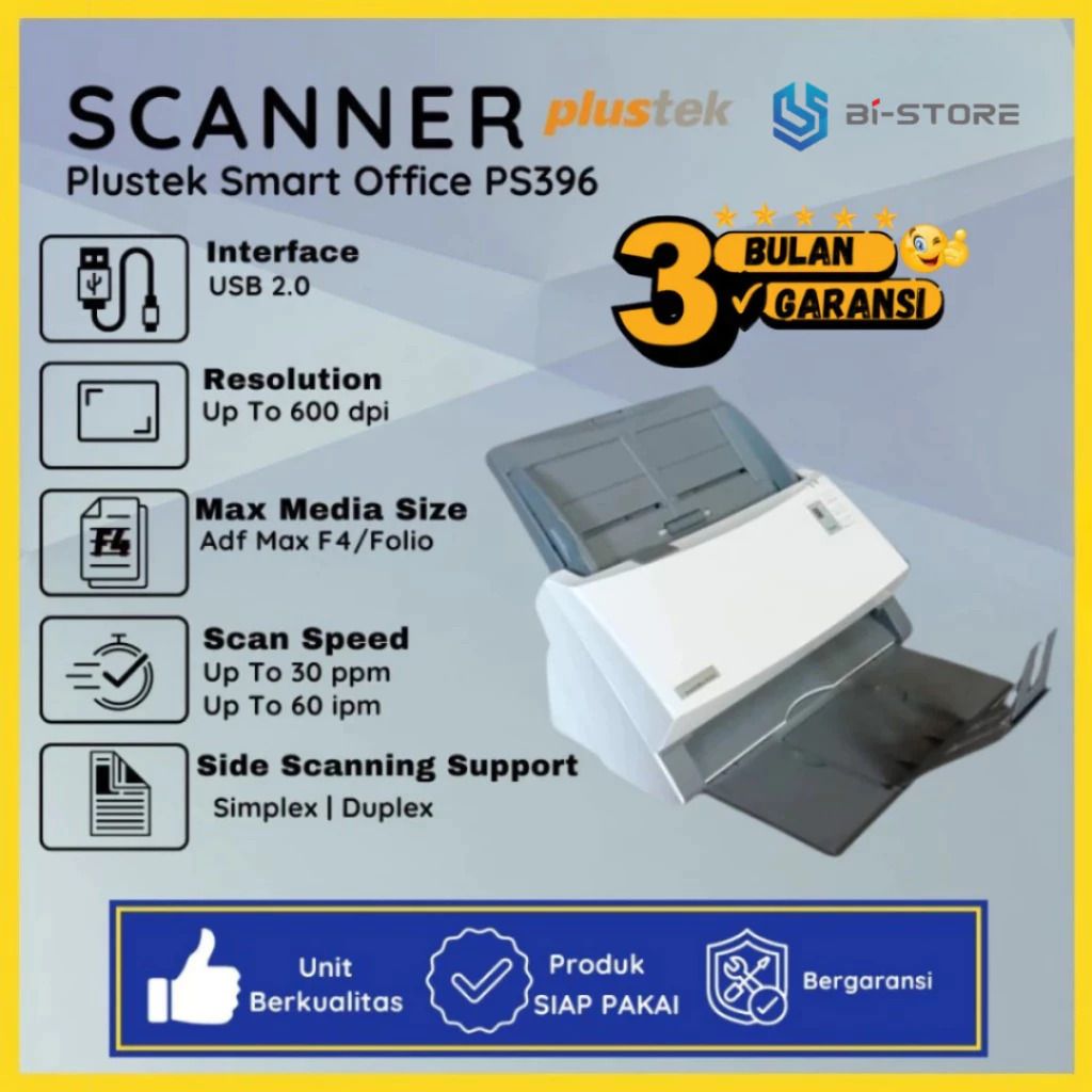 Scanner Folio Plustek Smart Office PS396 Kecepatan Scan Hingga 30 PPM, Elektronik, Bagian ...