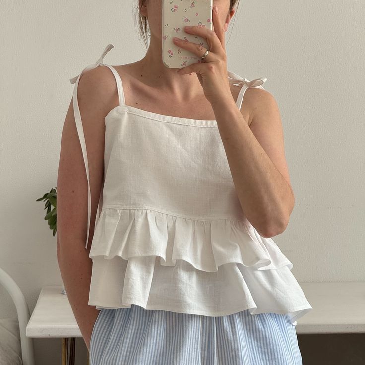 soft yellow top dress over jeans square neck umpak coquette milkmaid ...