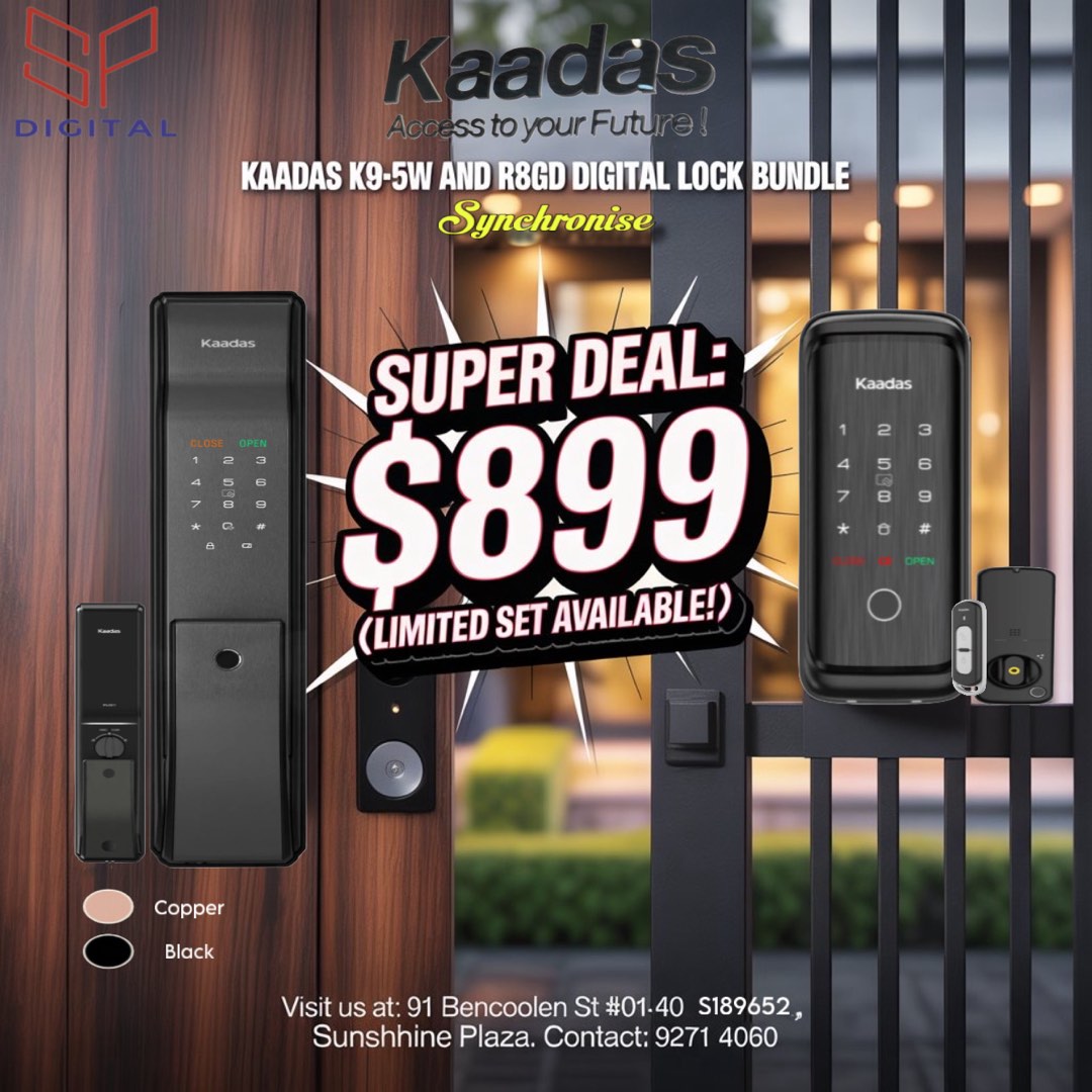 Synchronise Kaadas K9-5W and Kaadas R8GD digital lock bundle, Furniture & Home Living, Security ...