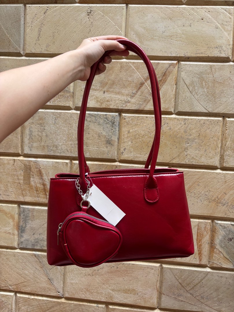Tas merah / shoulder bag / tas ala stand oil, Fesyen Wanita, Tas ...
