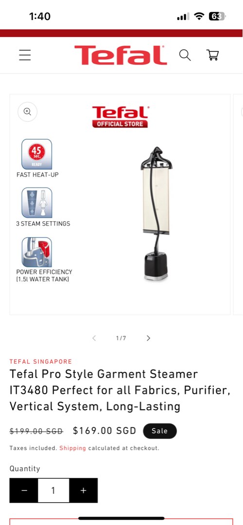 Tefal Pro Style Garment Steamer IT3480 , Furniture & Home Living ...