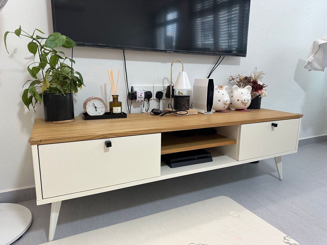 Tv console wood comfort design, Furniture & Home Living, Furniture, TV ...