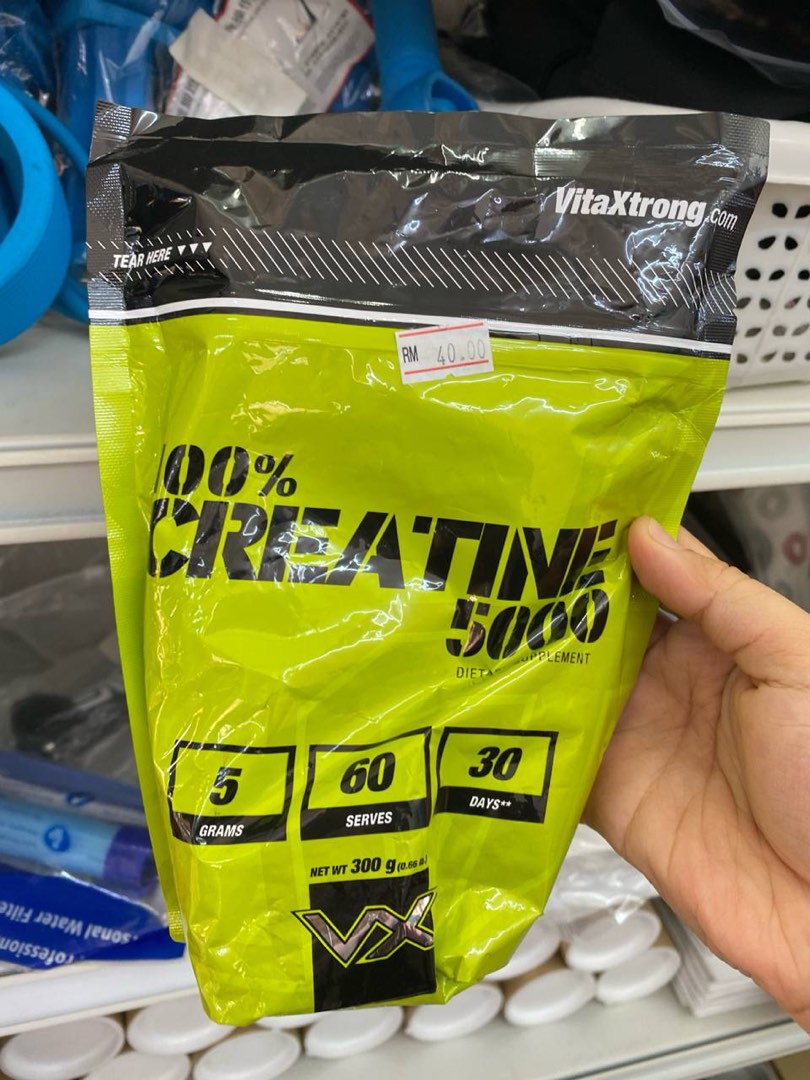 100% Creatine 5000, Health & Nutrition, Health Supplements, Sports & Fitness Nutrition on Carousell