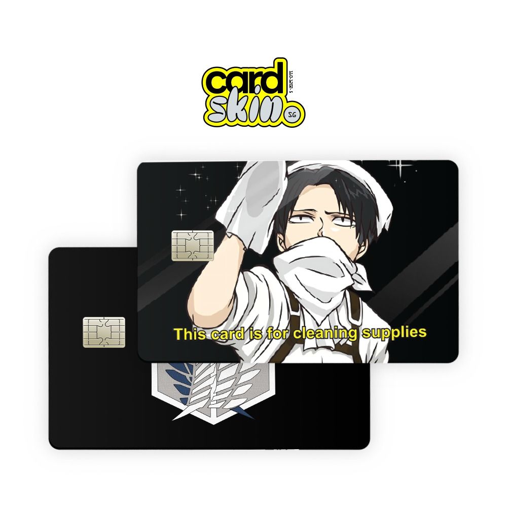 SAMPLE SALE (2pc) Levi Cleaning AoT Attack on Titan Logo EZ-link Credit ...