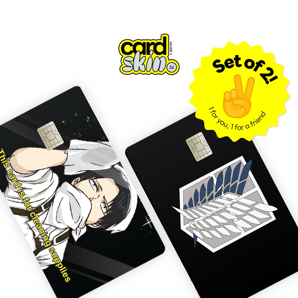 SAMPLE SALE (2pc) Levi Cleaning AoT Attack on Titan Logo EZ-link Credit ...