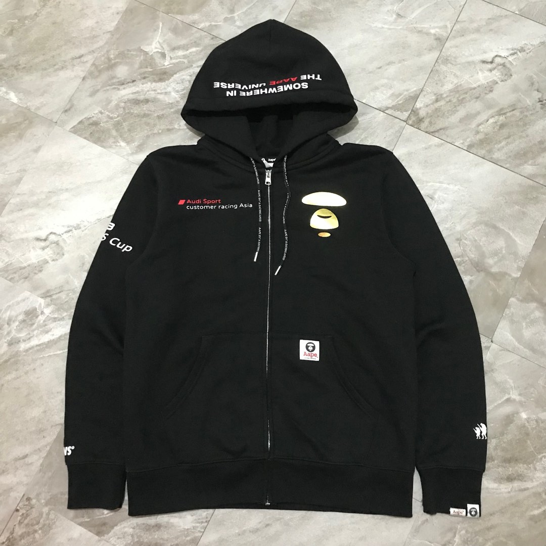 AAPE BY BATHING APE x Audi R8 Zip-Up Hoodie, Men's Fashion, Tops & Sets ...