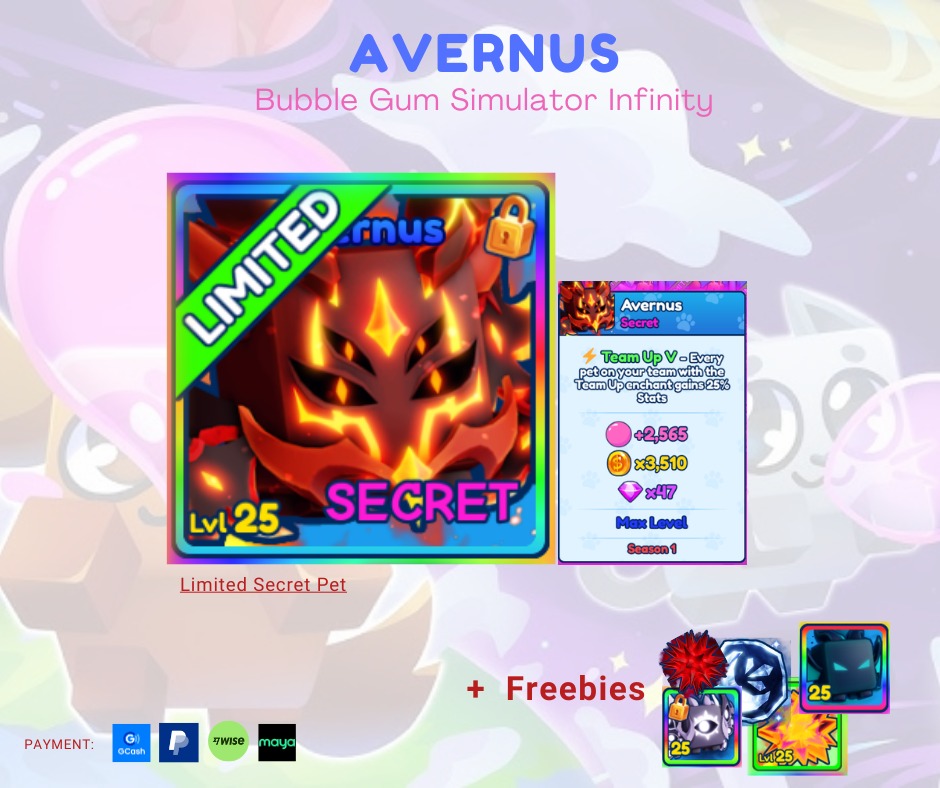 Avernus Secret Pet | Bubble Gum Simulator Infinity (BGSI), Video Gaming ...