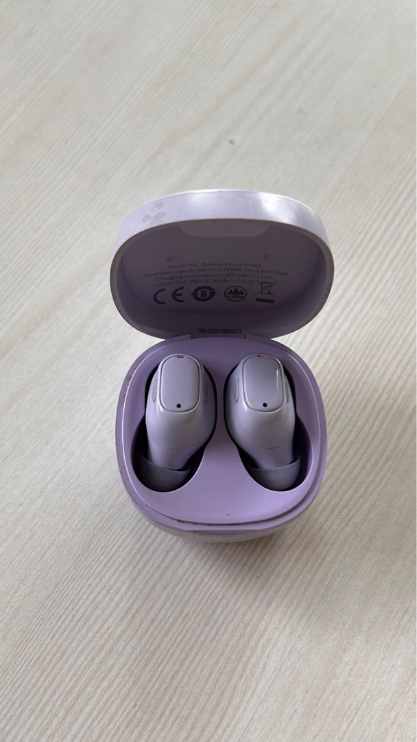 BASEUS WM01 TWS True Wireless Earphones Earbuds - Lilac/ungu, Musik ...