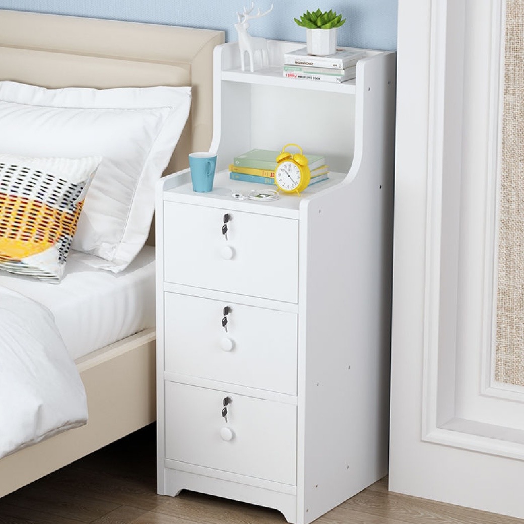 Bedside Storage Cabinet | Narrow Bedside Drawer | Vertical Nightstand ...