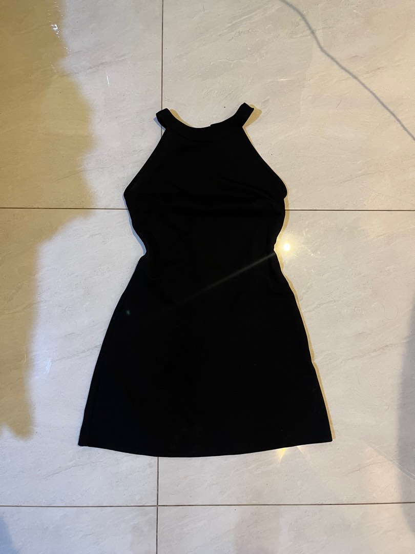 Black halter backless mini dress, Women's Fashion, Dresses & Sets ...