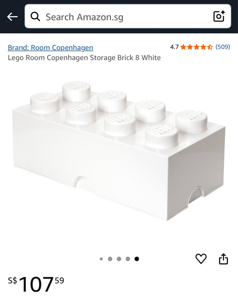(BNIB) Lego storage brick 8, white; 2 units, available at Bukit Timah ...