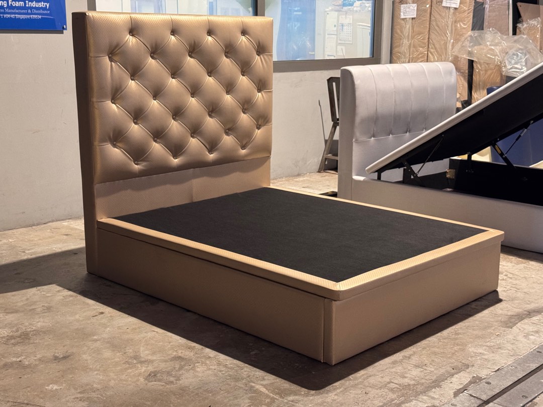 Checkers Queen Storage bedframe, Furniture & Home Living, Furniture ...