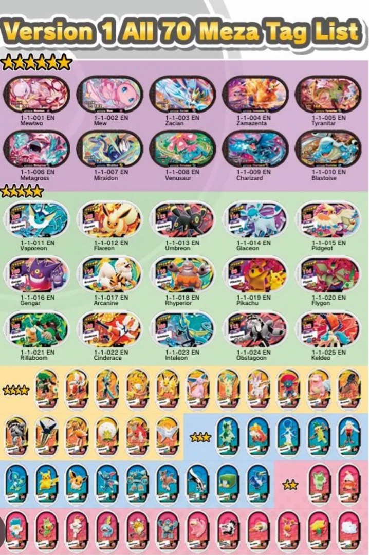 Complete set Pokémon mezastar version 1, Hobbies & Toys, Toys & Games ...