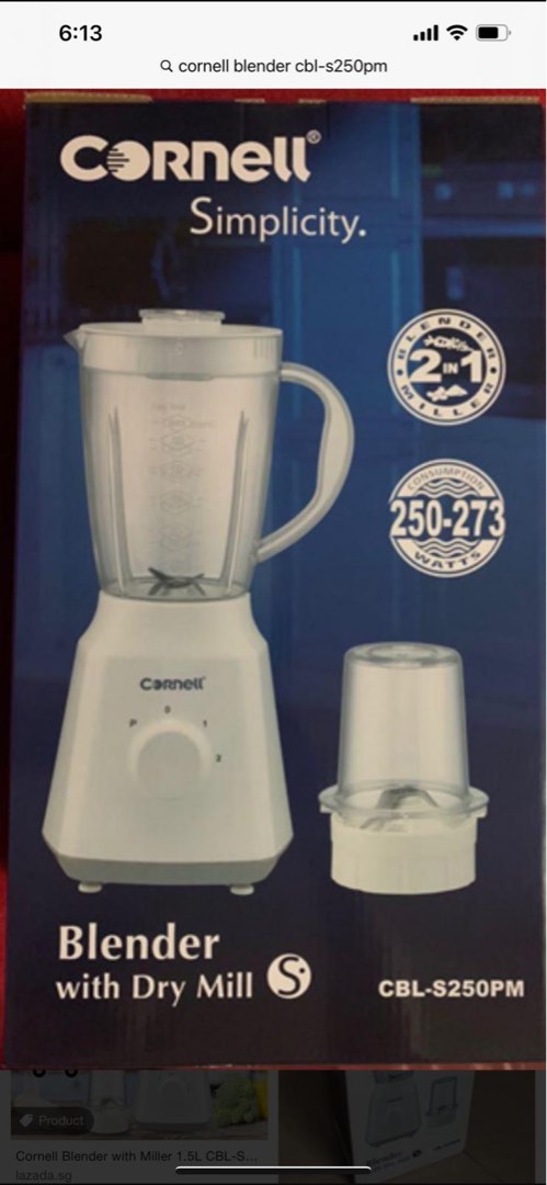 Cornell blender with dry mill, TV & Home Appliances, Kitchen Appliances ...