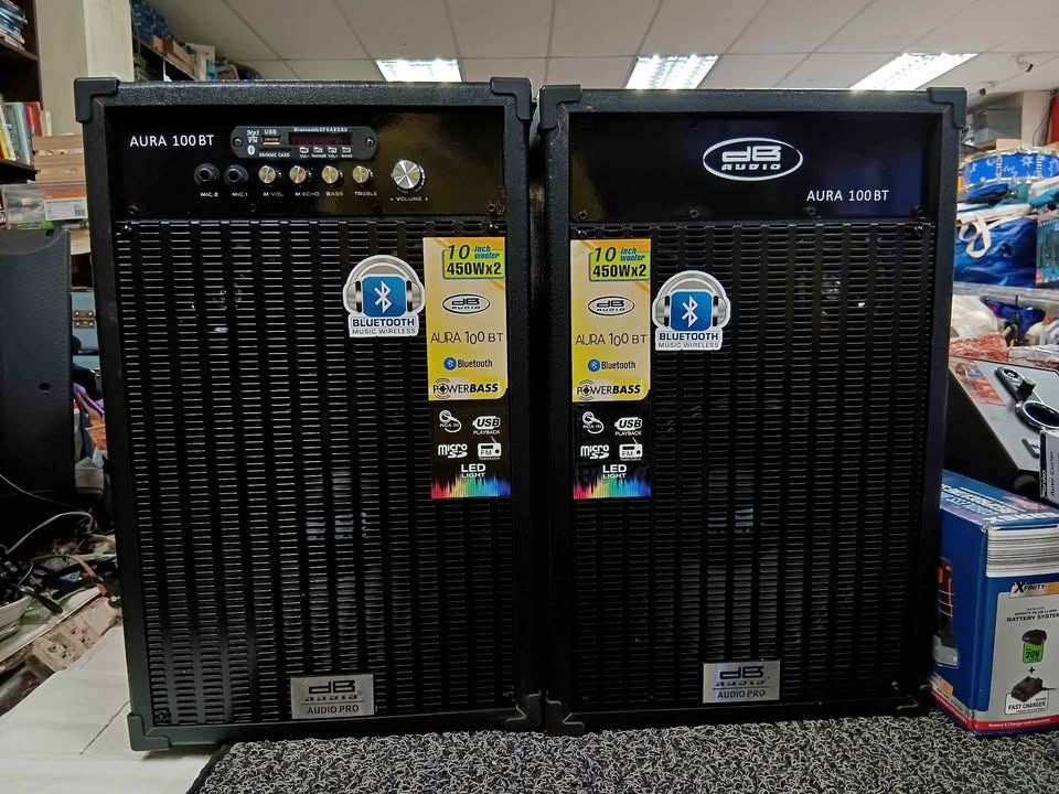 dbaudio Aura-100BT Portable Bluetooth Karaoke Speaker Woofer Set (w/ Bluetooth, USB, FM, AUX ...