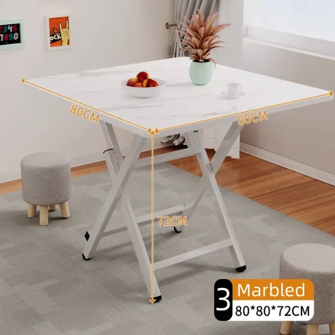 Foldable Dining Table | Square Folding Table | Marbled Dining Table ...