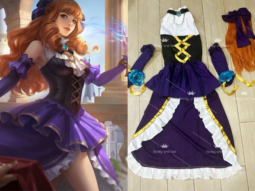 Mobile Legends ML Guinevere Ms Violet Dress Gown Costume Game Character ...