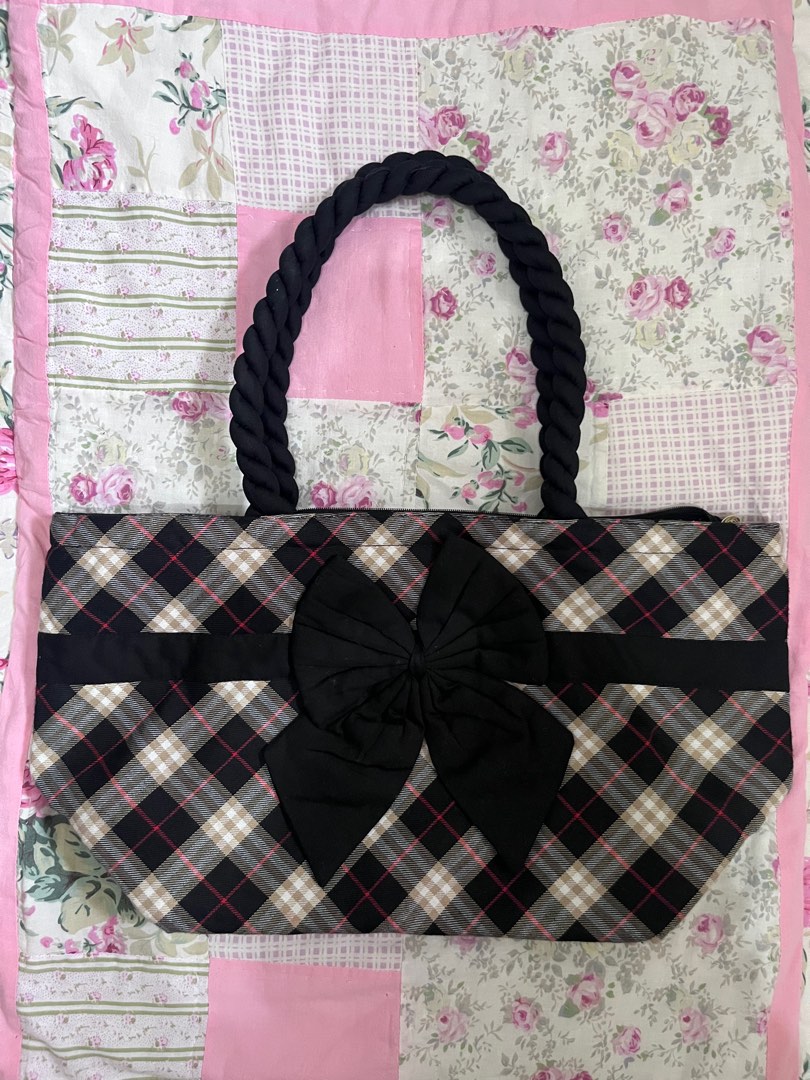 Narayan Dark Gingham Handbag, Women's Fashion, Bags & Wallets, Shoulder ...