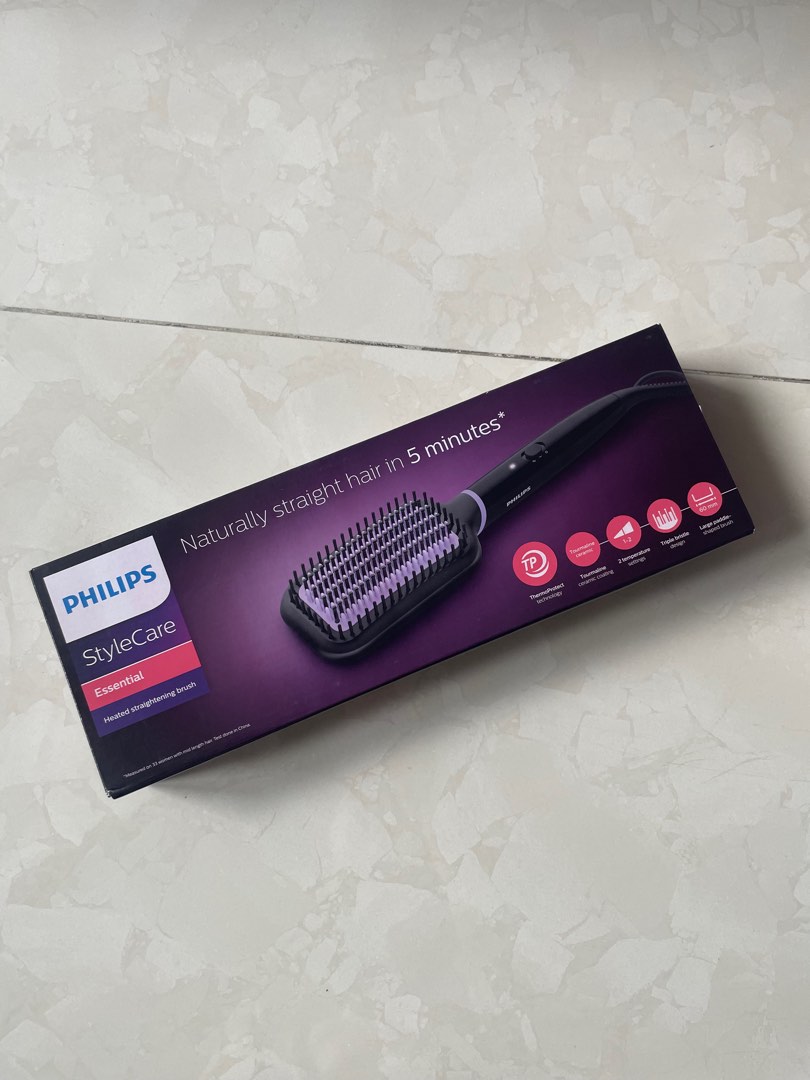 Philips | Heated Brush EssentialCare | Sisir Catok | Rambut Lurus Alami ...