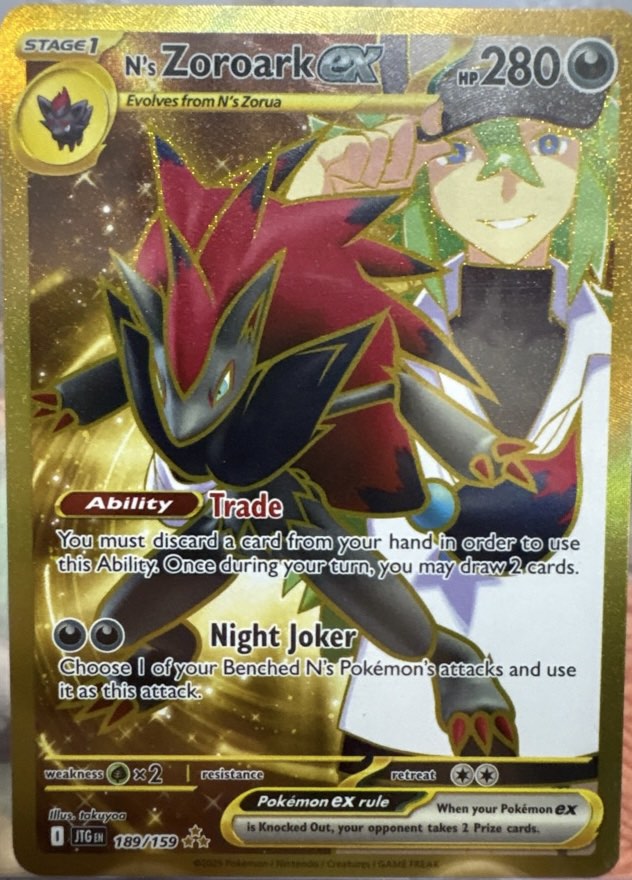 Pokémon Journey Together N’s Zoroark EX 189/159, Hobbies & Toys, Toys ...