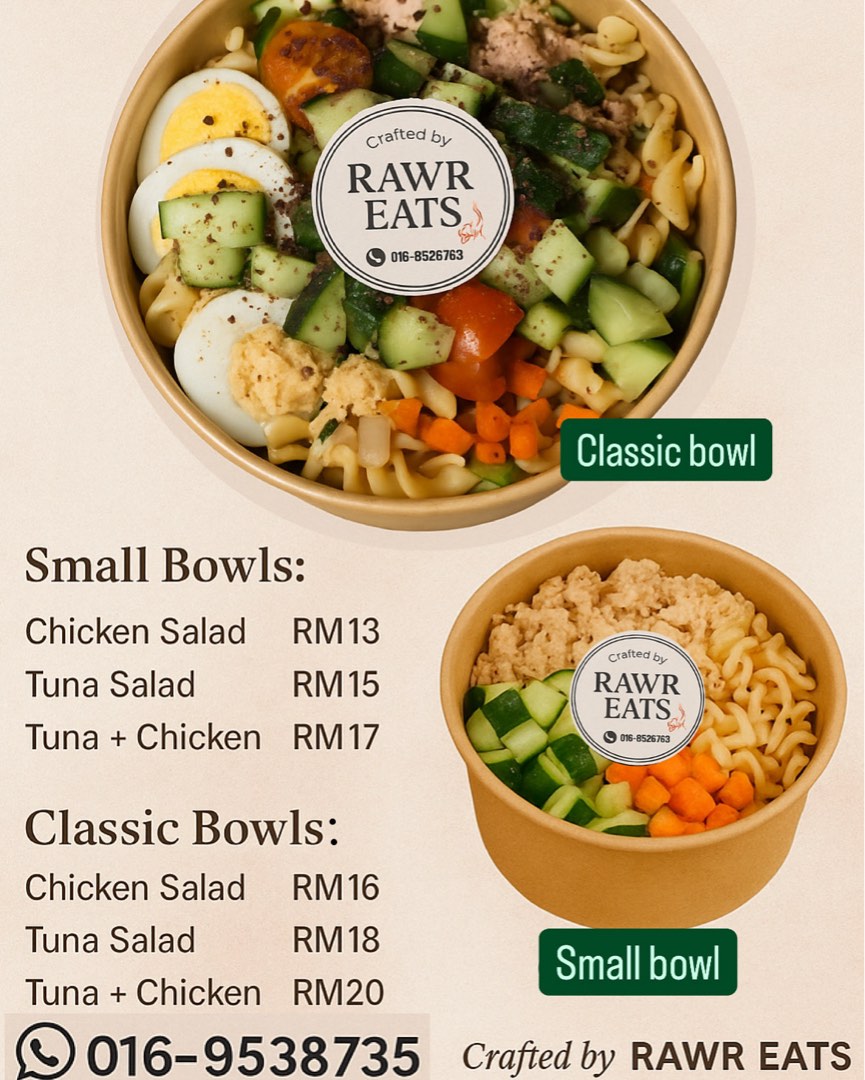 Rawr Healthy Chicken Salad Bowl, Food & Drinks, Chilled & Frozen Food on Carousell