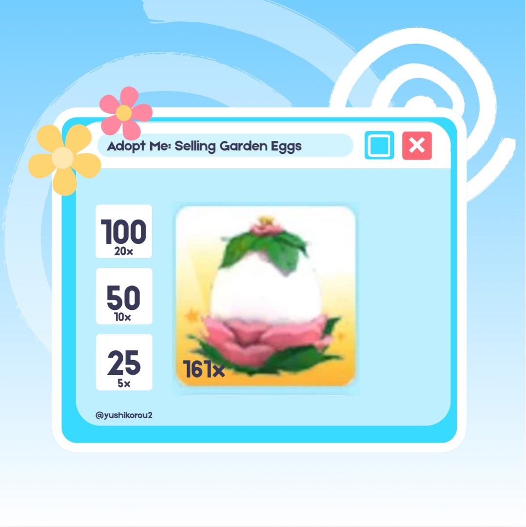 Roblox: Adopt Me | Selling Garden Eggs, Video Gaming, Gaming ...