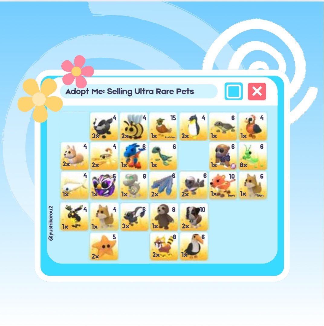 Roblox: Adopt Me | Selling Ultra Rare Pets, Video Gaming, Gaming ...