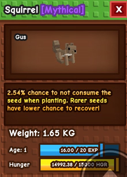 Roblox grow a garden squirrel caterpillar mythical egg, 興趣及遊戲, 玩具 & 遊戲類 ...