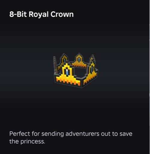 roblox limited 8-Bit crown, Video Gaming, Gaming Accessories, In-Game ...