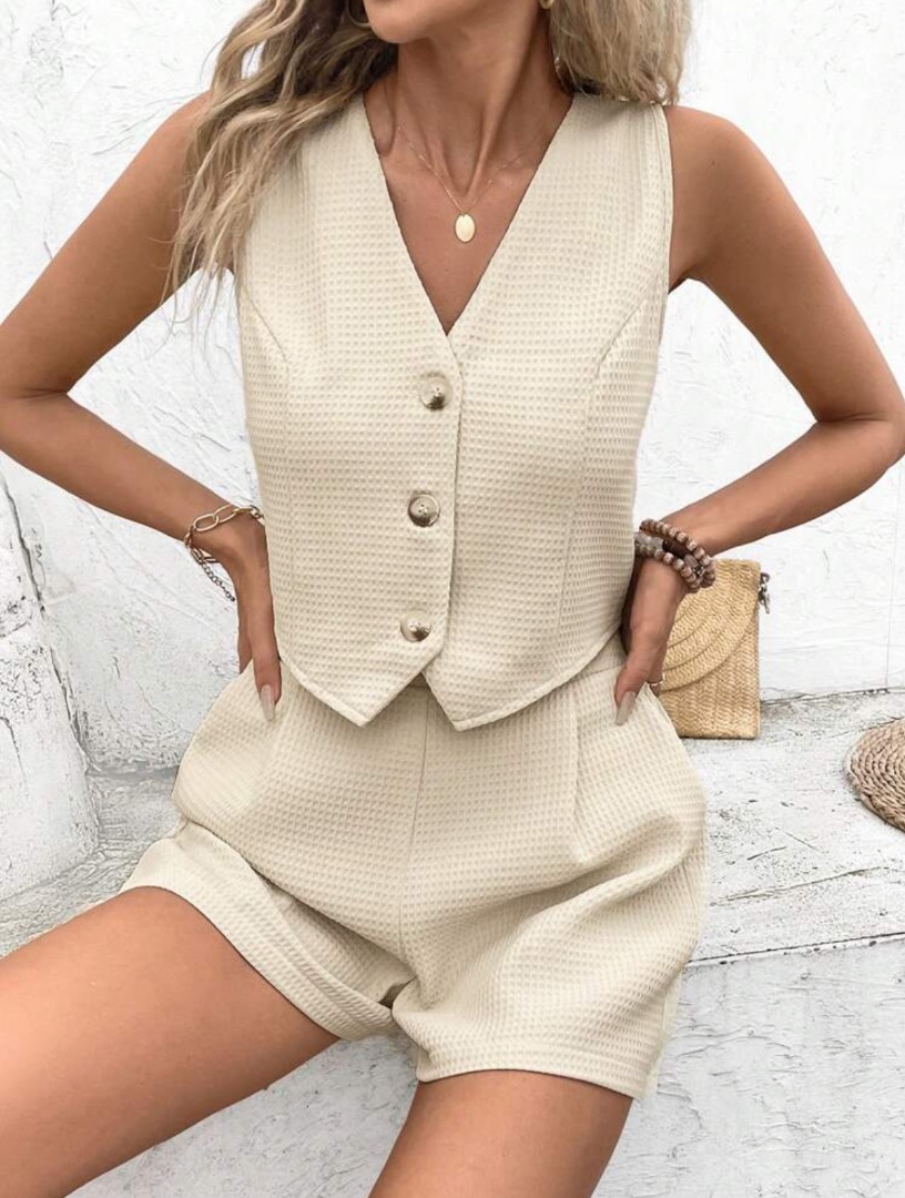 Shein vest and short coord, Women's Fashion, Dresses & Sets, Sets or ...