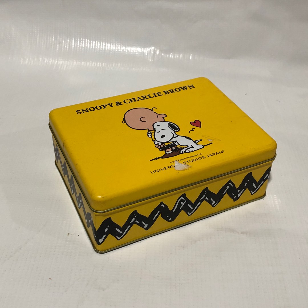 Snoopy and Charlie Brown Tin Can #3634, Furniture & Home Living, Home ...