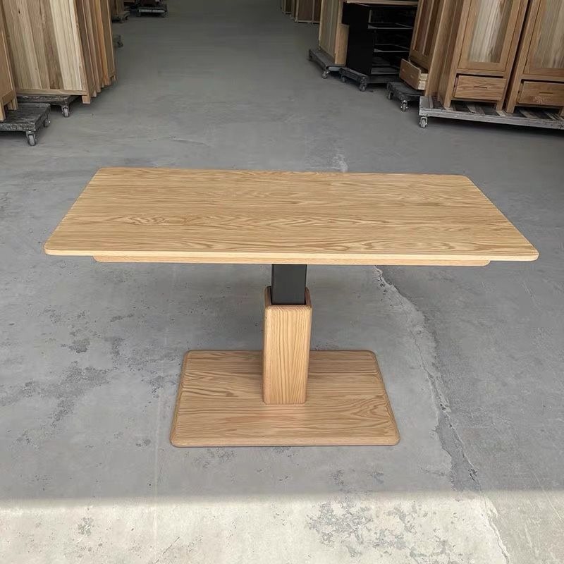Solid wood lifting table dining table coffee table adjustable high and ...