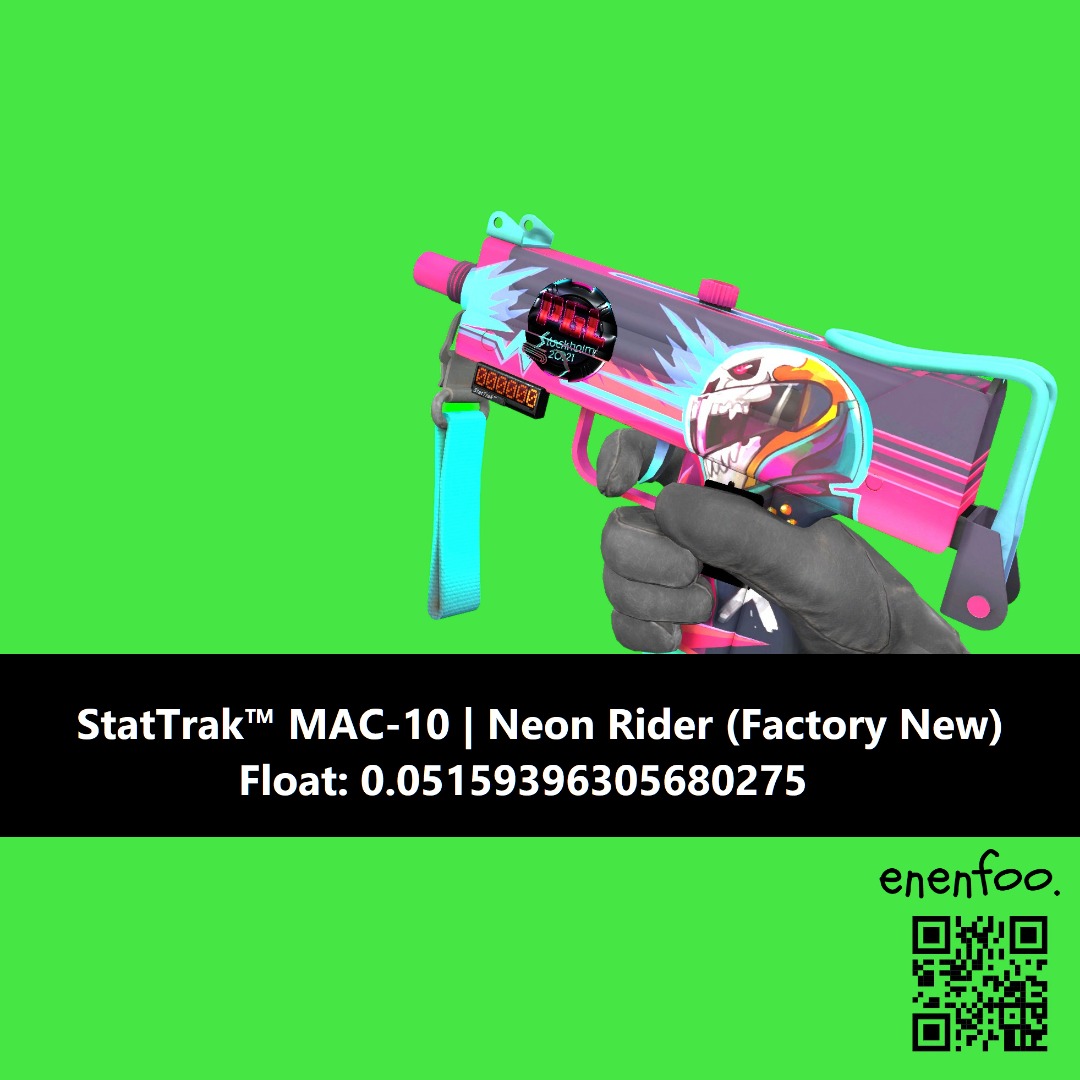 ST MAC-10 NEON RIDER FN FACTORY NEW CS2 SKINS KNIFE ITEMS CSGO COUNTER ...