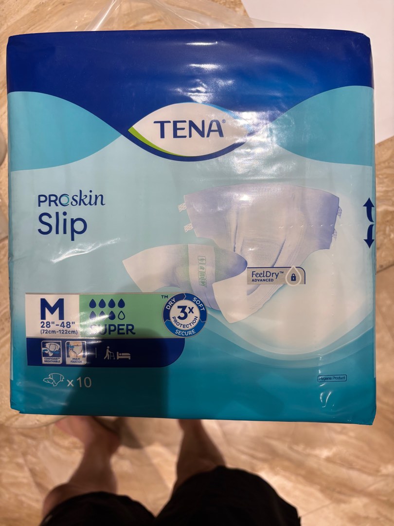 Tena Proskin Slip Super size M adult diaper, Health & Nutrition, Assistive & Rehabilatory Aids ...