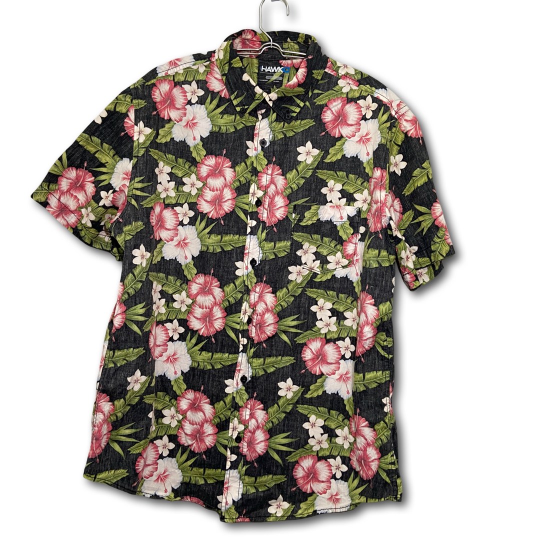 Tony Hawk Hawaiian Floral Hibiscus Bunga Raya Inside Out Shirt L, Men's ...