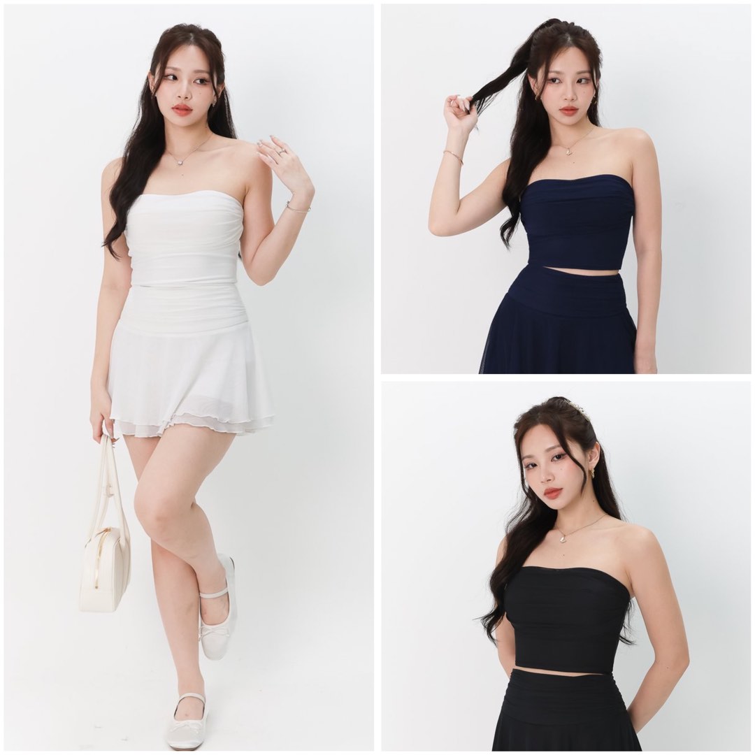 TSS Marley Mesh Co-ord Tube Top (S), Women's Fashion, Tops, Sleeveless ...