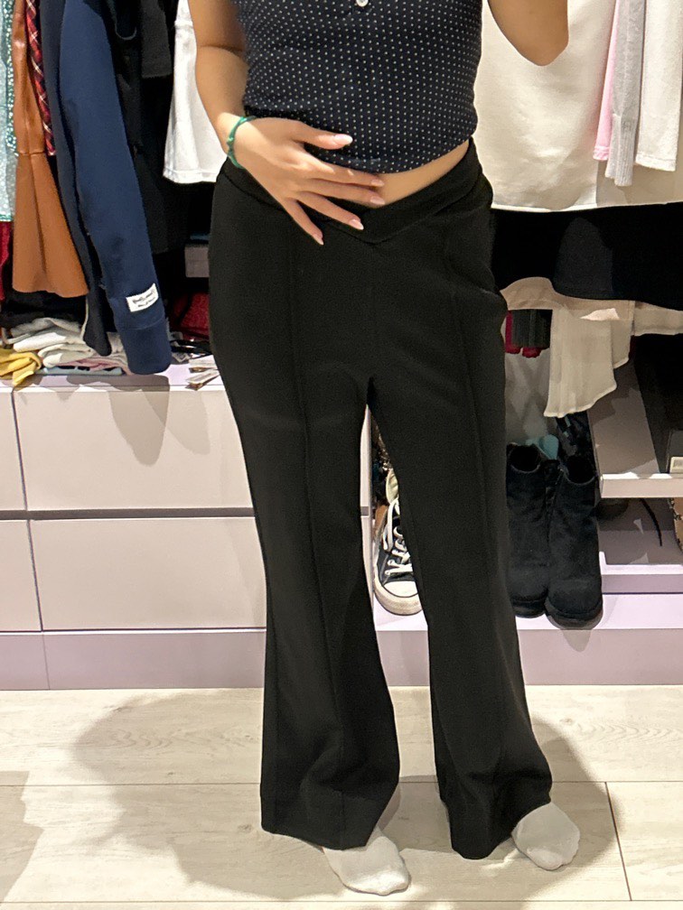 V-line black work pants (Cider), Women's Fashion, Bottoms, Other ...