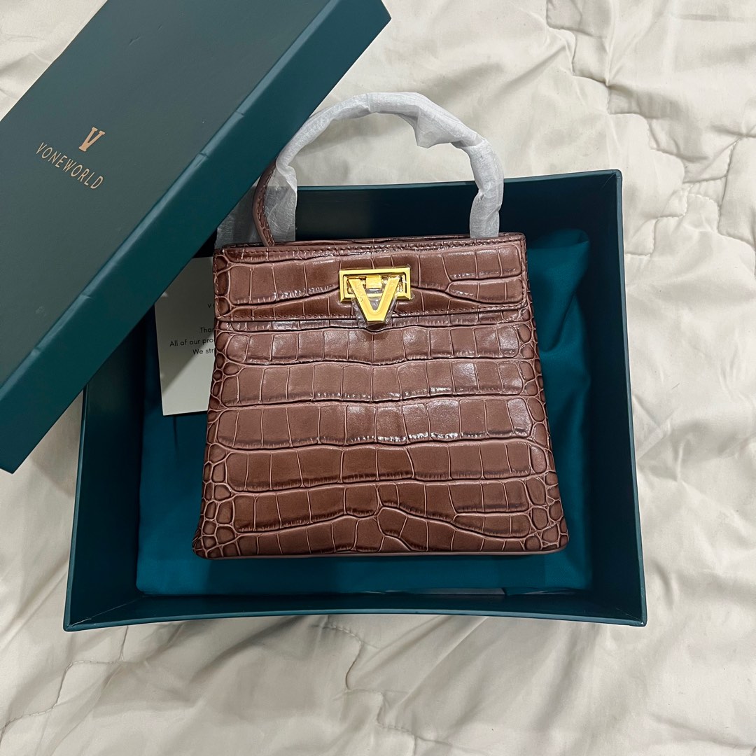 VONE World x Sarah Sofyan - Mini Sarah Bag Croco Stamp Chocolate ...