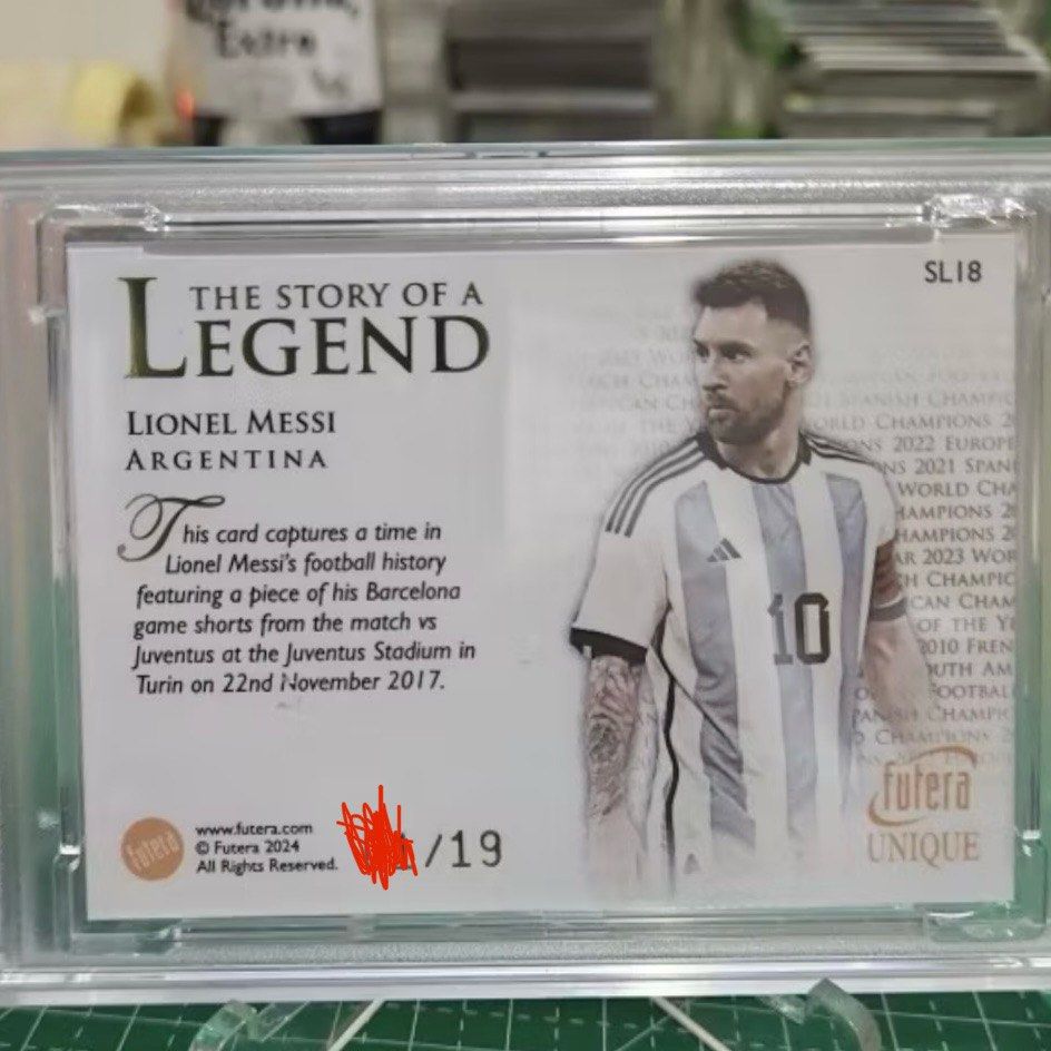 2024 Futera Nostalgia Argentina Lionel Messi Game Memorabilia /19 ...