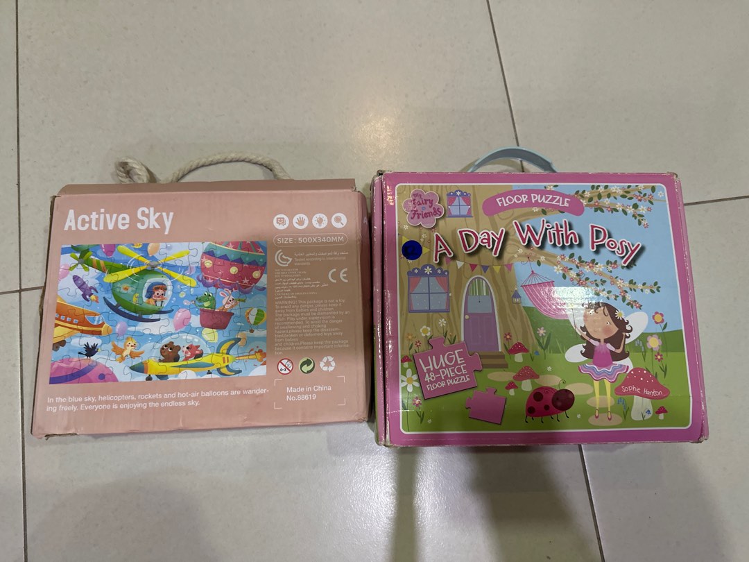 48pcs Giant Puzzles (A Day With Posy / Active Sky), Hobbies & Toys ...