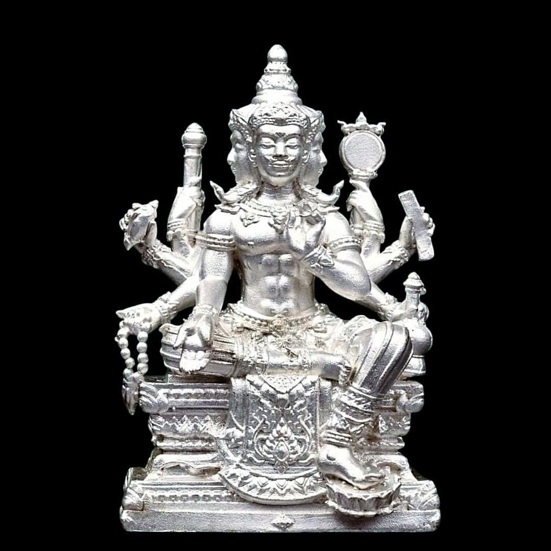 Four Faced Buddha Roop Lor with Real Silver Takrut & Real Gold Takrud ...