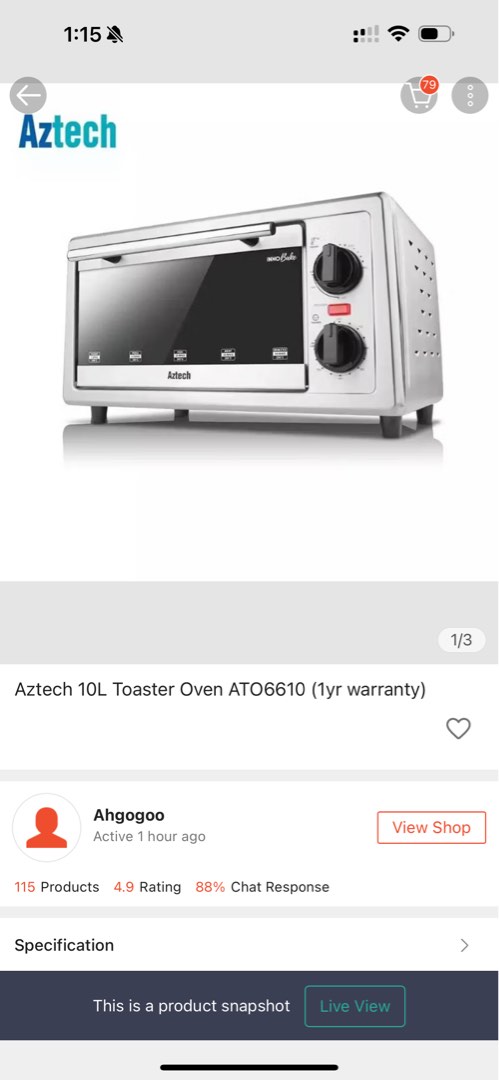 Aztech mini toaster oven., TV & Home Appliances, Kitchen Appliances ...