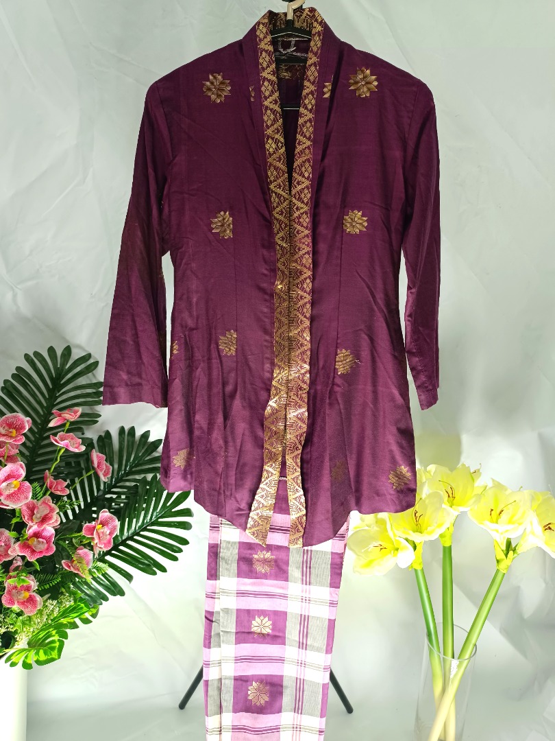 BAJU KEBAYA SONGKET TIRUAN TAILORED MADE, Women's Fashion, Muslimah ...