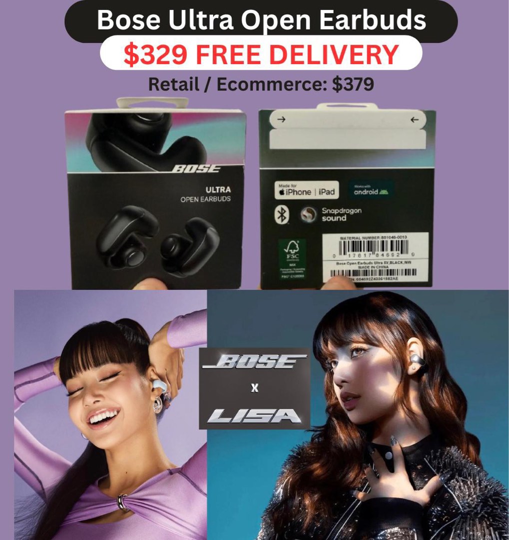 Blackpink Lisa Bose Ultra Earbuds, Audio, Earphones on Carousell