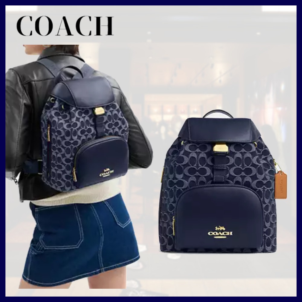 Coach Pace Large Backpack In Signature Denim (Women Ladies Bag), Luxury ...