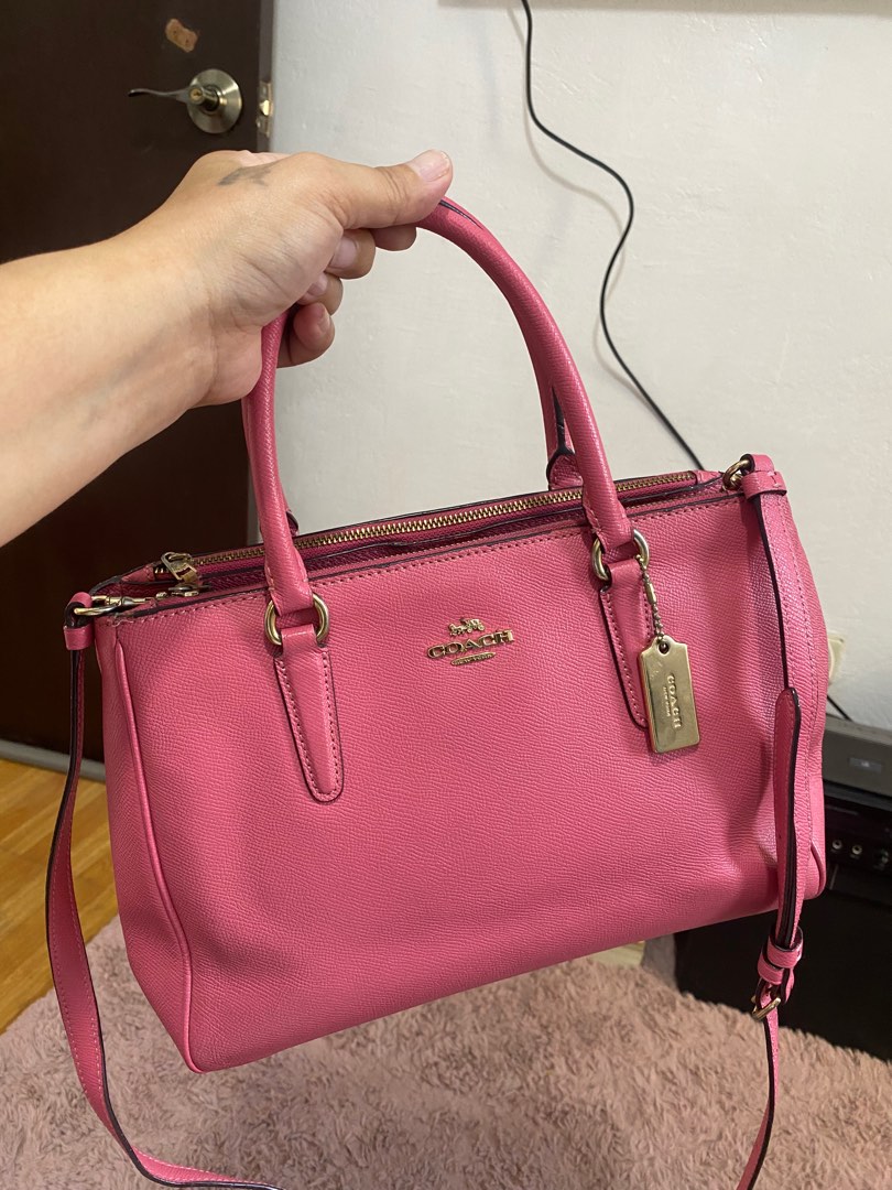 Coach two way in pink satchel, Luxury, Bags & Wallets on Carousell