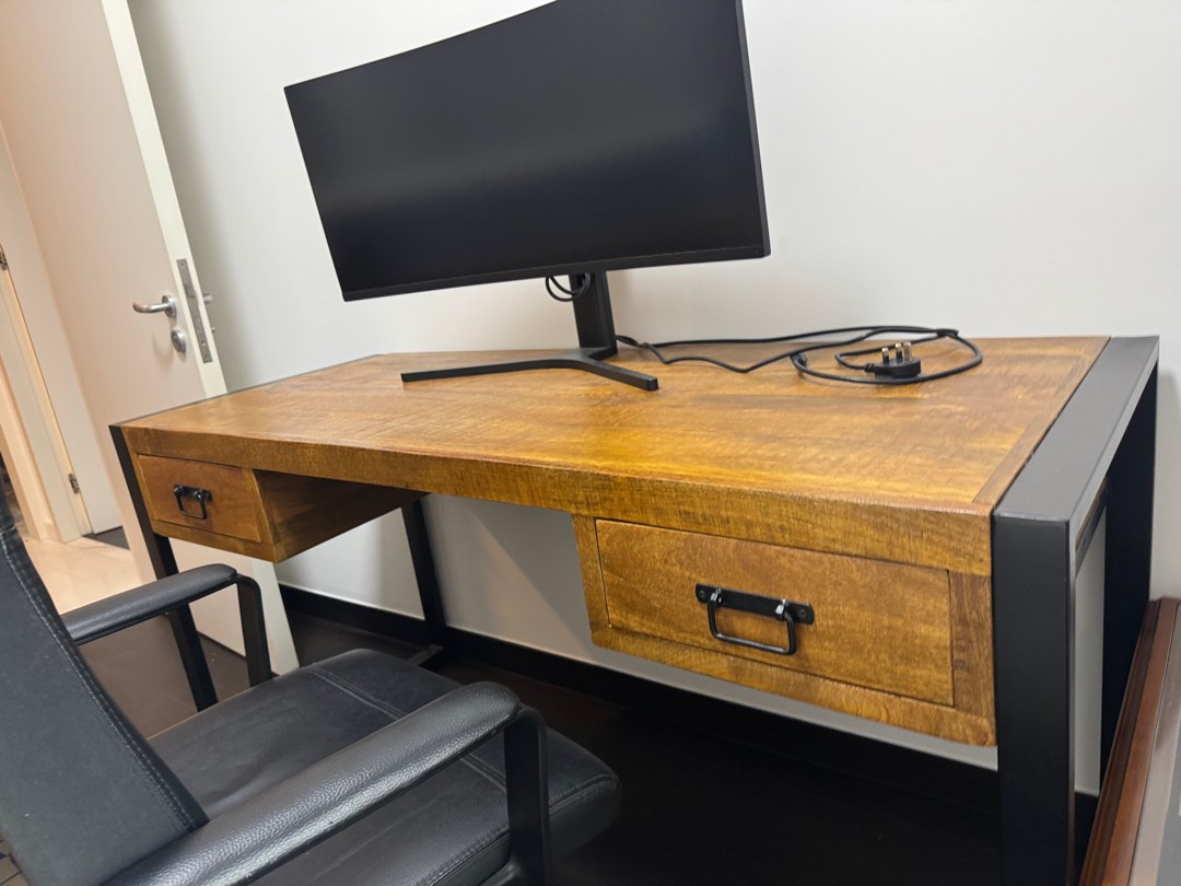 Computer desk and chair (monitor not included), Furniture & Home Living ...