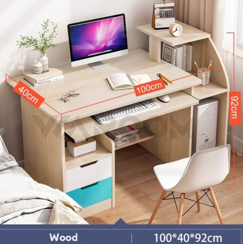 Computer Table Desk | Office Table Shelf | Study Table Drawer | Writing ...