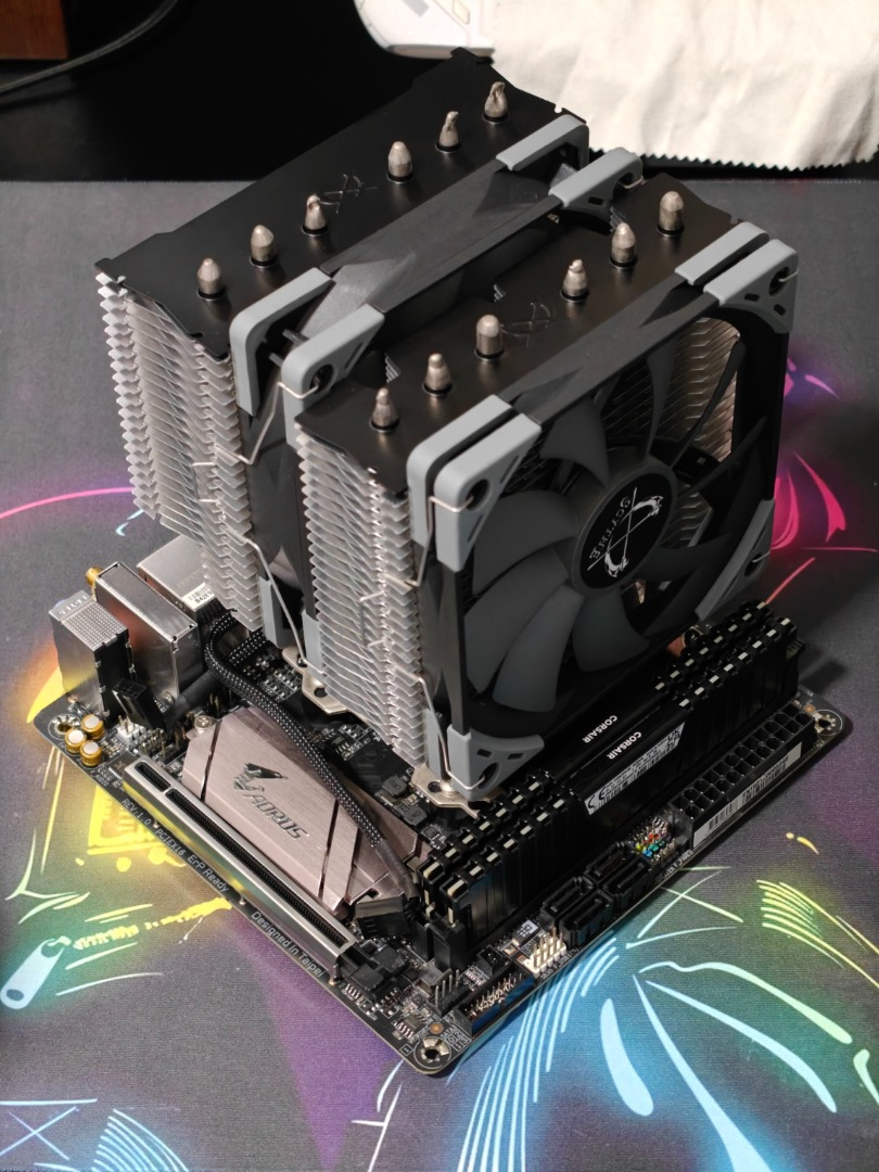 CPU Mobo Ram Cooler ITX Combo - 5600X x Gigabyte B450i x Corsair 32GB ...